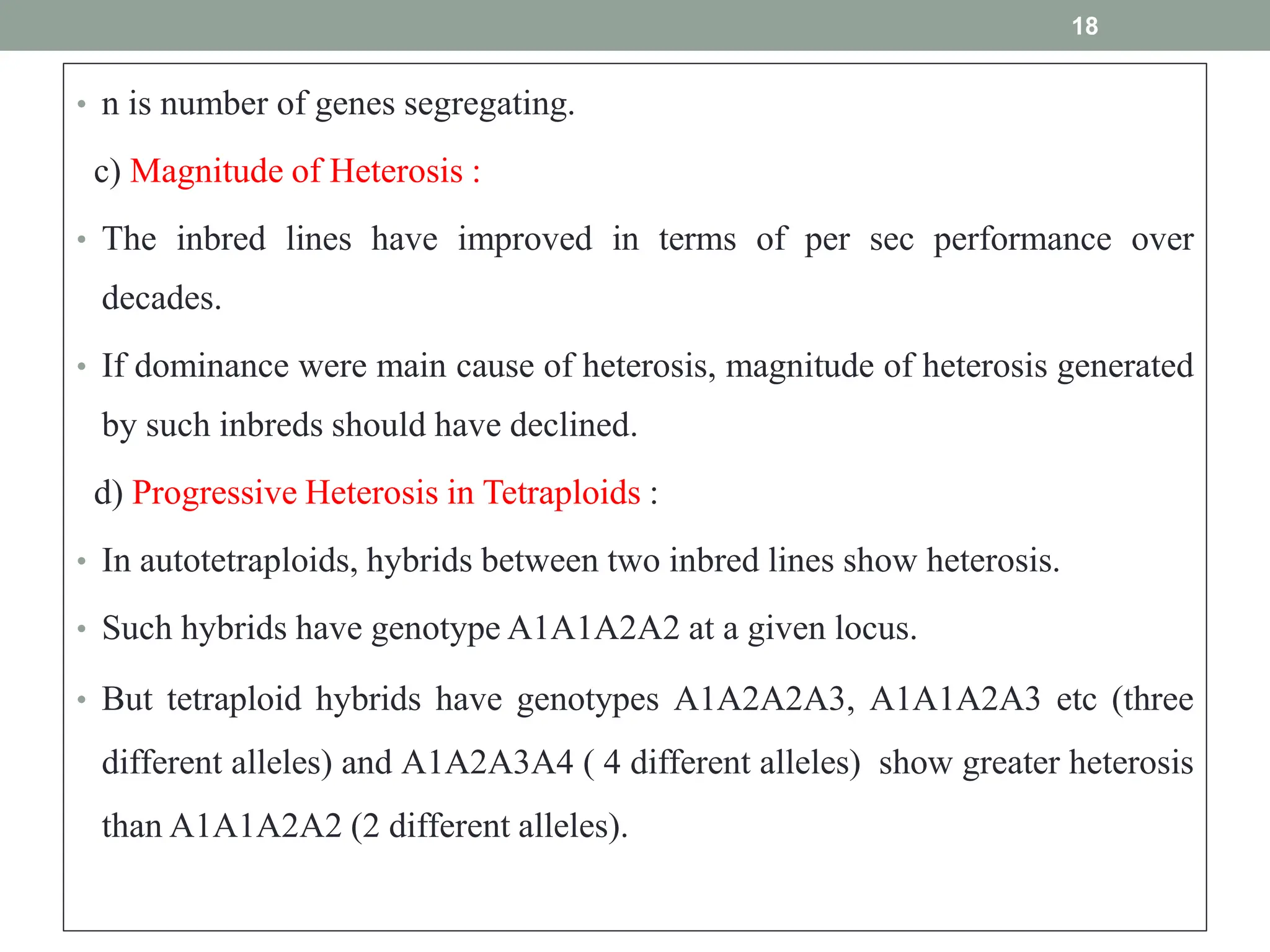 PLANT BREEDING: backcross breeding, heterosis and their genetic basis ...