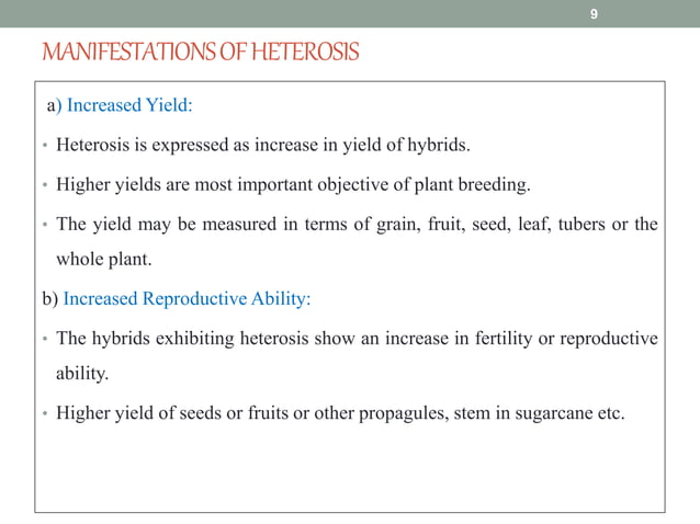 PLANT BREEDING: backcross breeding, heterosis and their genetic basis ...