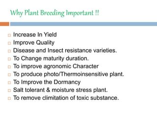 Plant breeding Intoduction and methods | PPT