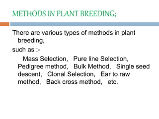 Plant breeding Intoduction and methods | PPT
