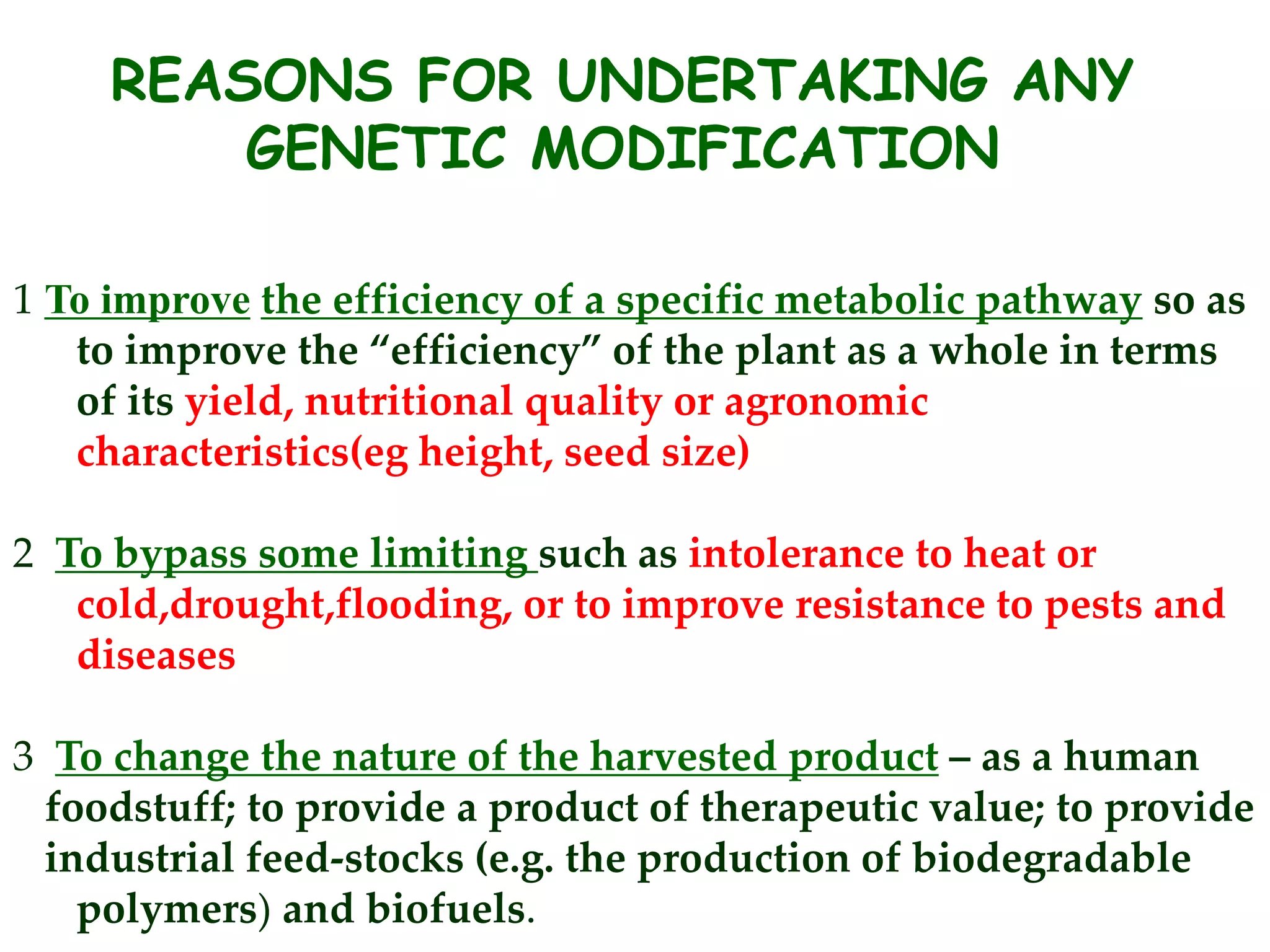 B4FA 2012 Uganda: Genetic engineering, crop improvement and biotechnology - Chris Leaver | PPT