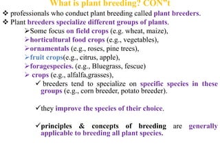 Plant Breeding Full Ppt Seca This Is Course Material For Plant