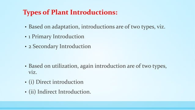 Plant introduction | PPTX | Agriculture | Industries