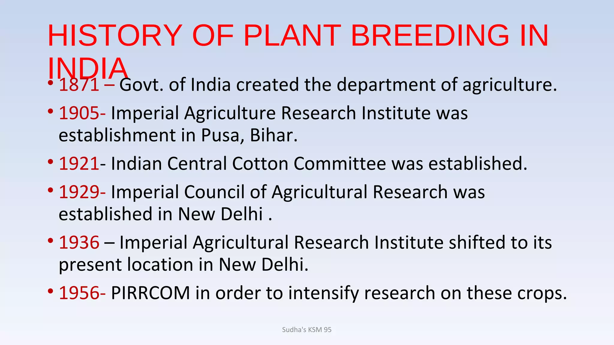 Plant breeding introduction and history | PPT
