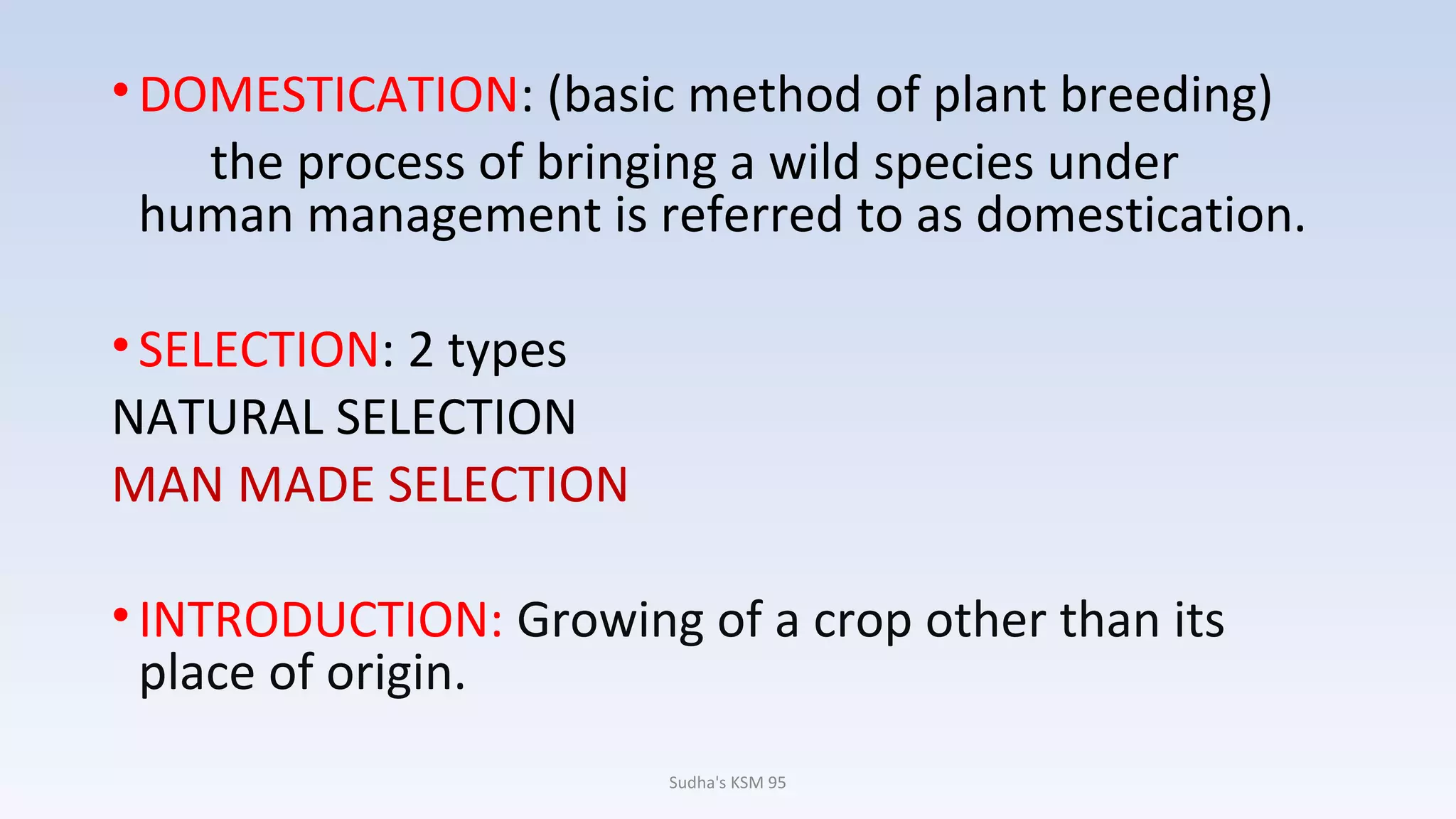 Plant breeding introduction and history | PPT