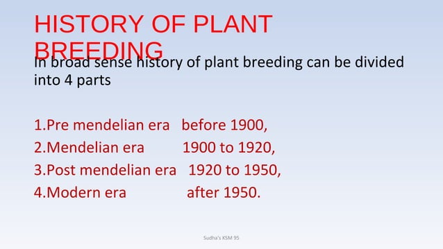 Plant breeding introduction and history | PPT