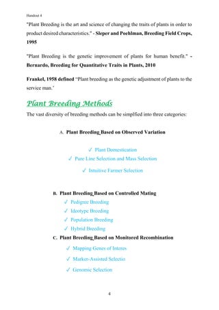 Plant breeding methods of vegetatively propagated crops | PDF