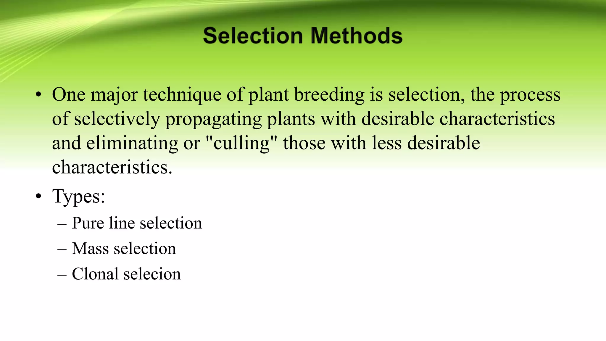 Plant breeding techniques | PPTX