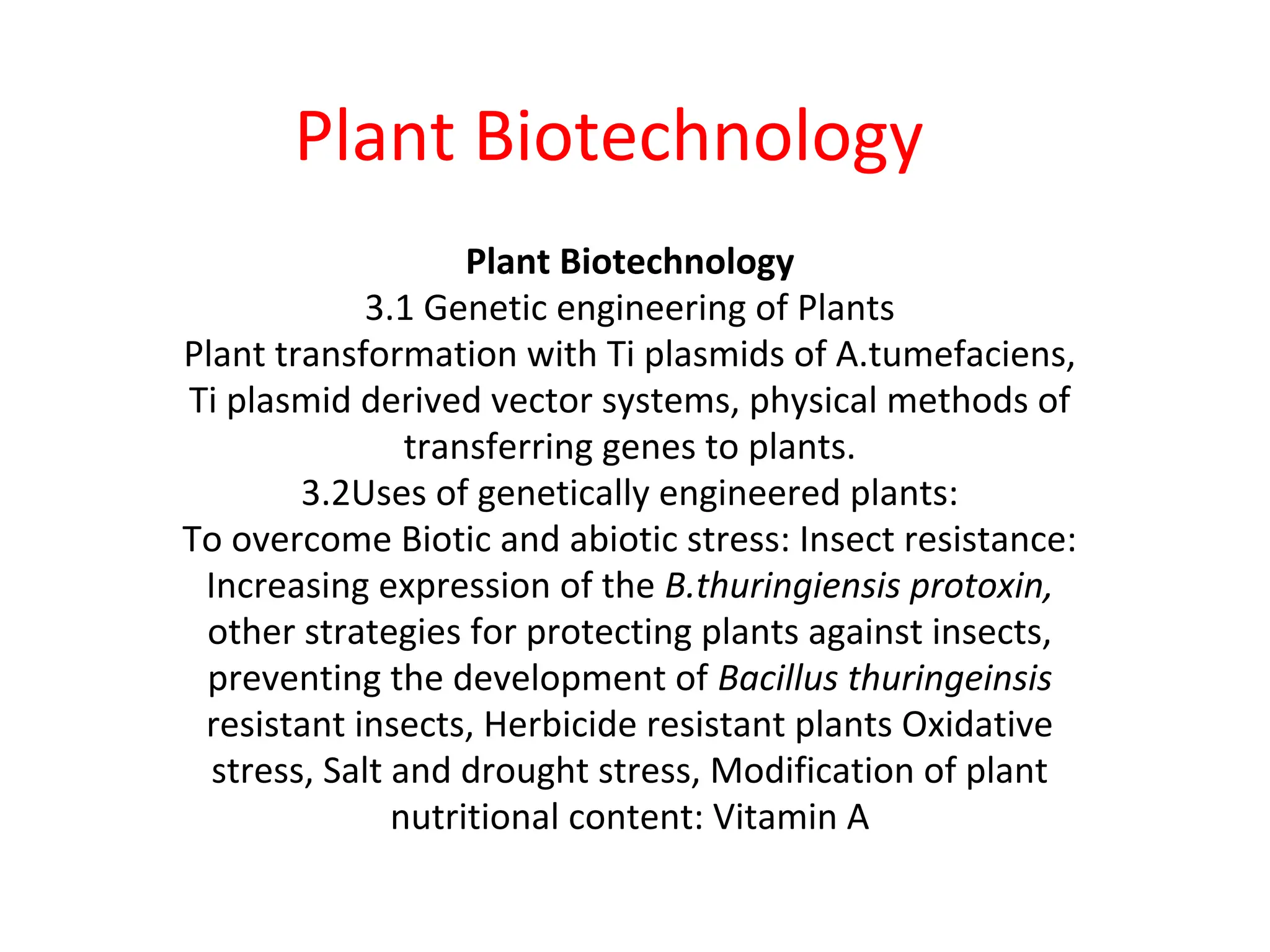 Plant biotechnology with having refrence from glick | PPT