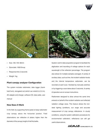 Plant Canopy Analyzer by ACMAS Technologies Pvt Ltd. | PDF