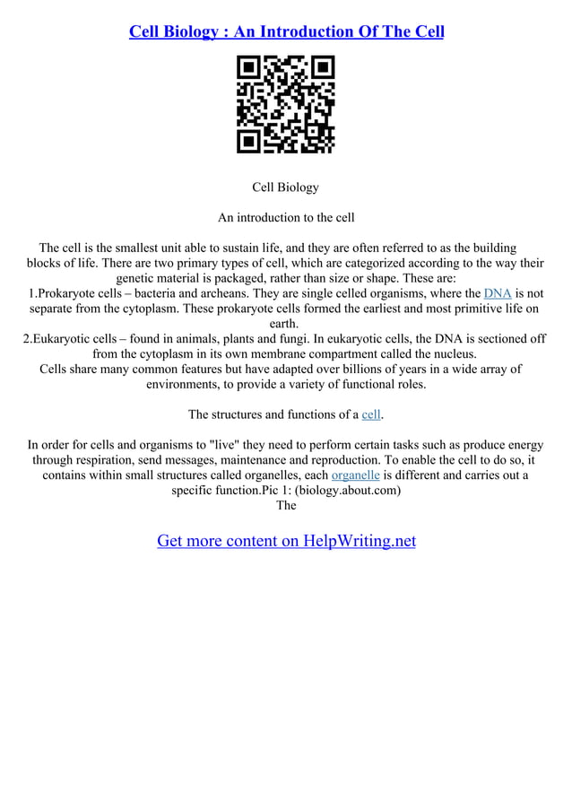 Plant Cell Essay | PDF