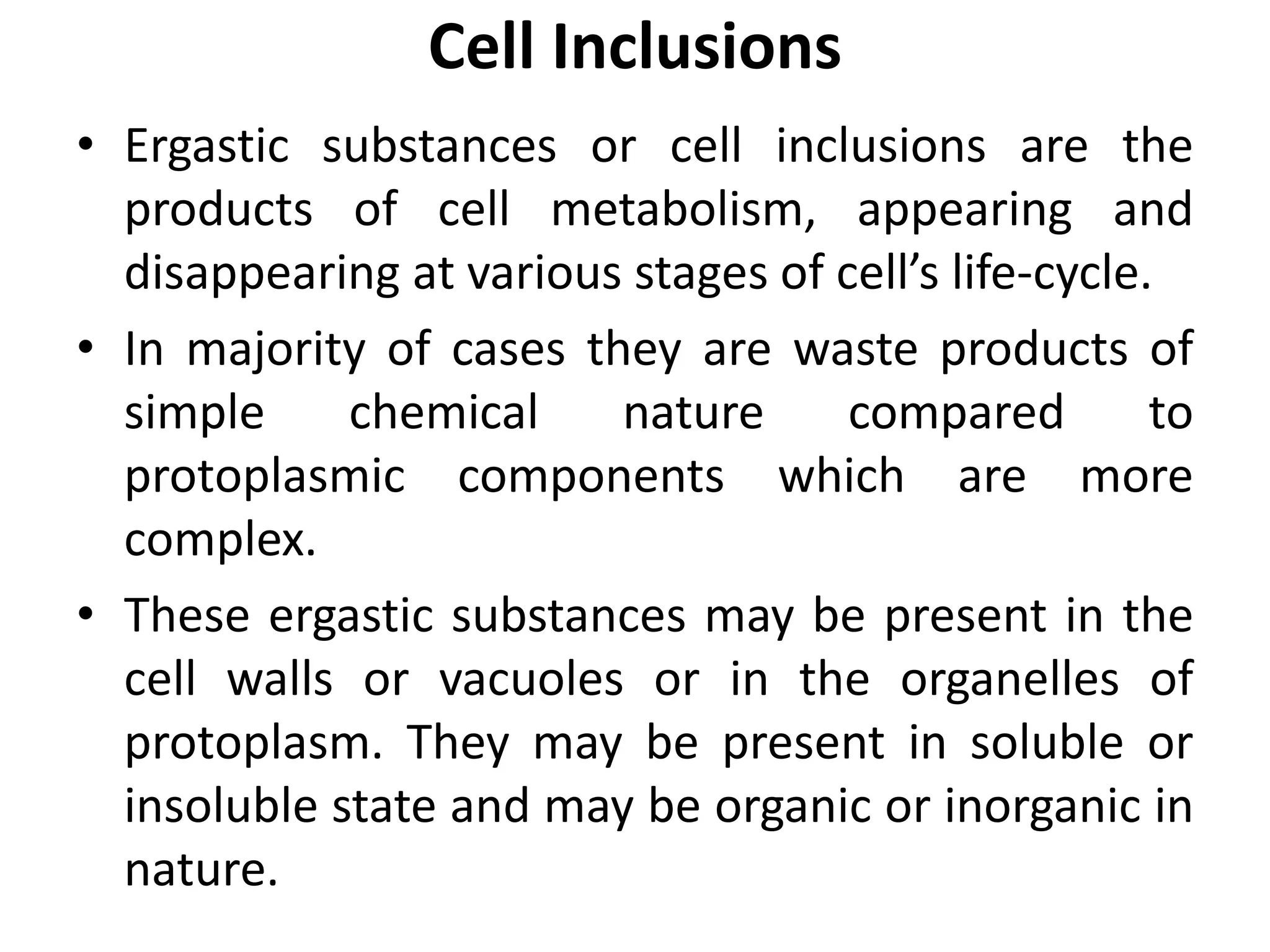 Plant cell inclusion and constituents | PPTX