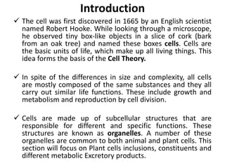 Plant cell inclusion and constituents | PPTX