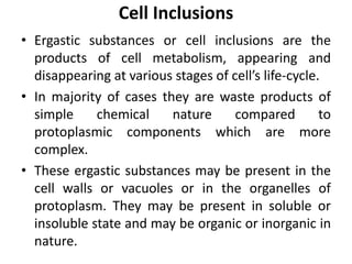 Plant cell inclusion and constituents | PPTX