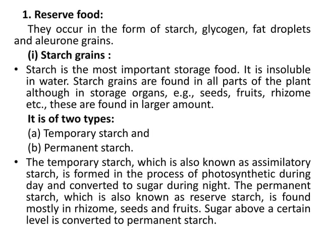 Plant cell inclusion and constituents | PPTX