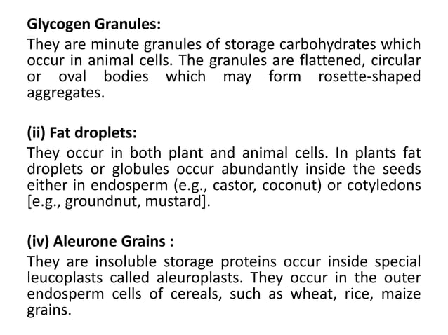 Plant cell inclusion and constituents | PPTX