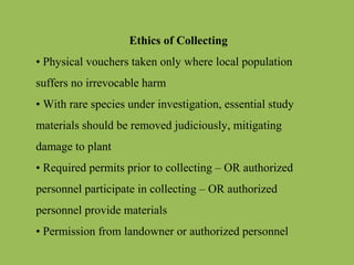 Plant collection for phytochemical analysis | PPT