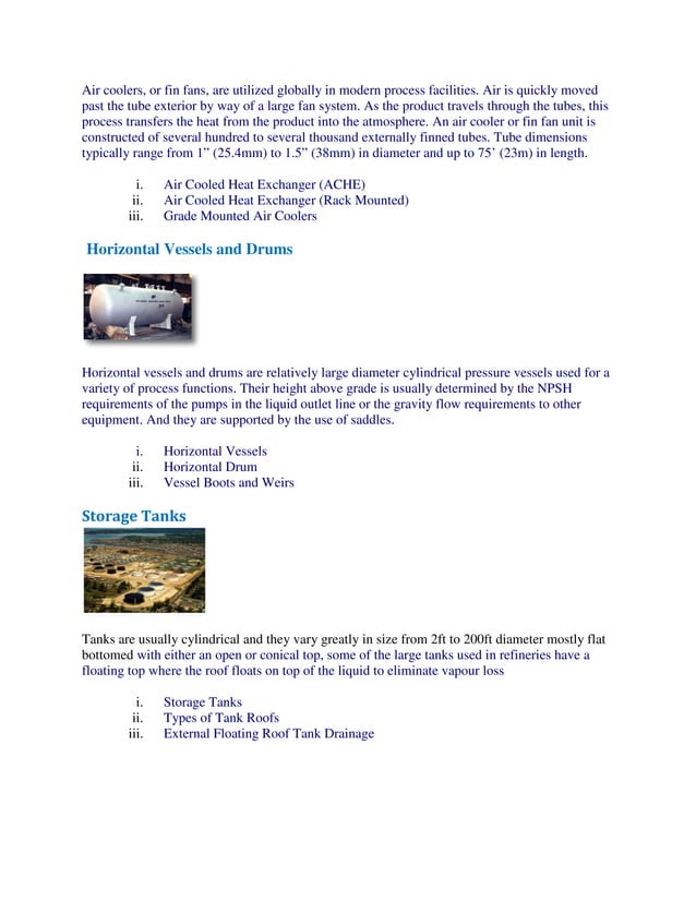 Plant design piping & equipment team scope of work