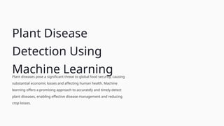 plant disease detection using deep learning and CNN | PPTX