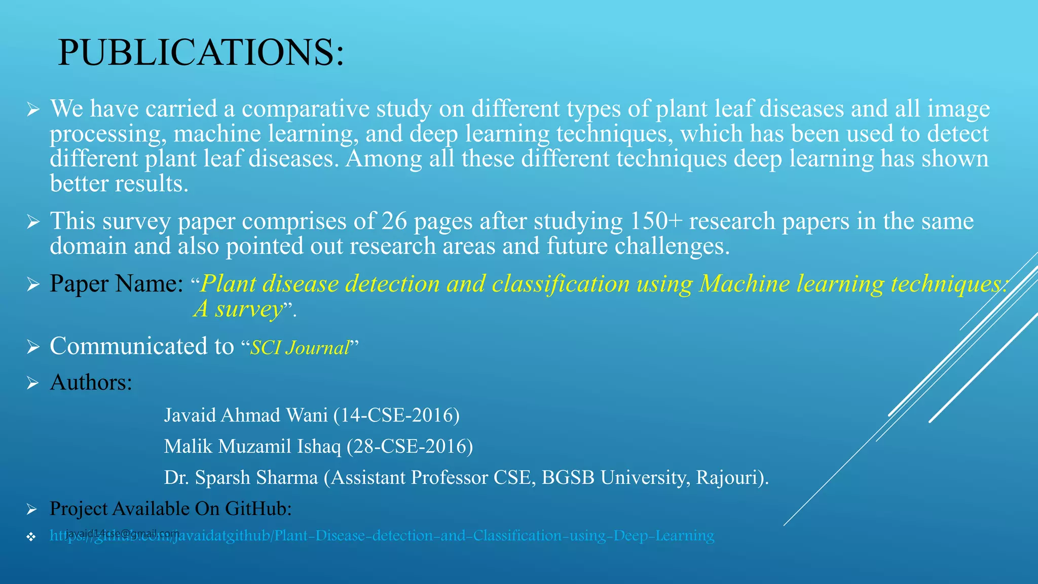 Plant Disease Detection And Classification Using Deep Learning Pptx