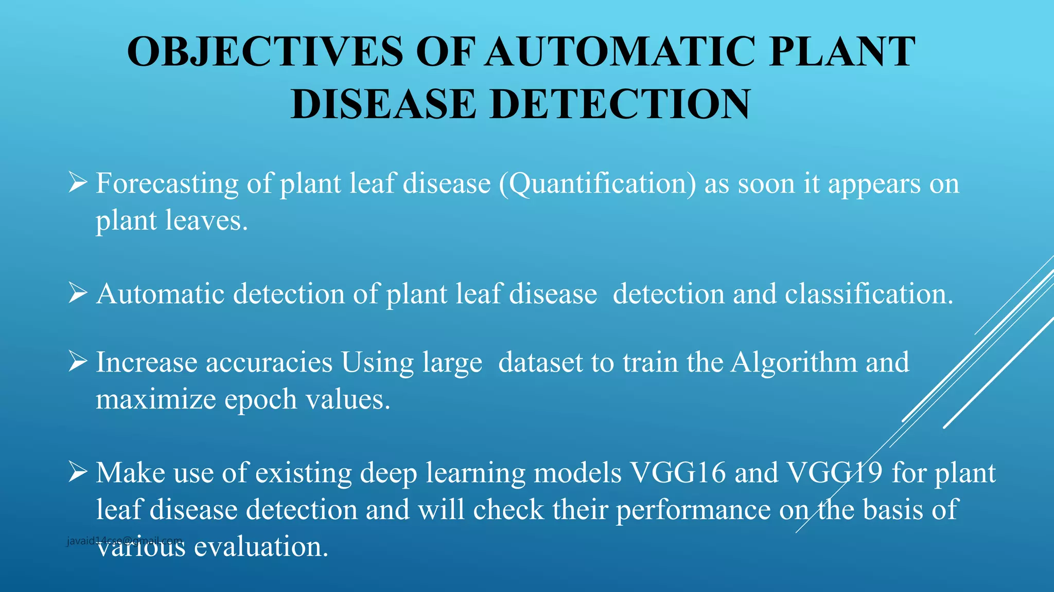Plant disease detection and classification using deep learning | PPTX