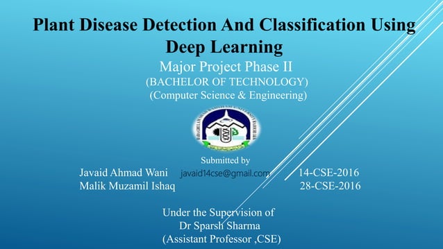 Plant disease detection and classification using deep learning | PPTX ...