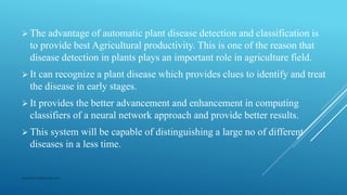 Plant disease detection and classification using deep learning | PPTX