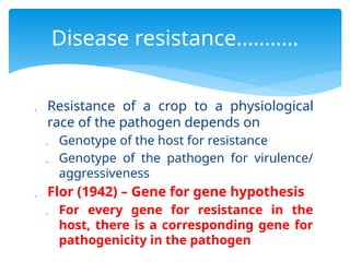 plant disease resistance.pptx Disease resistance of plants varities | PPTX