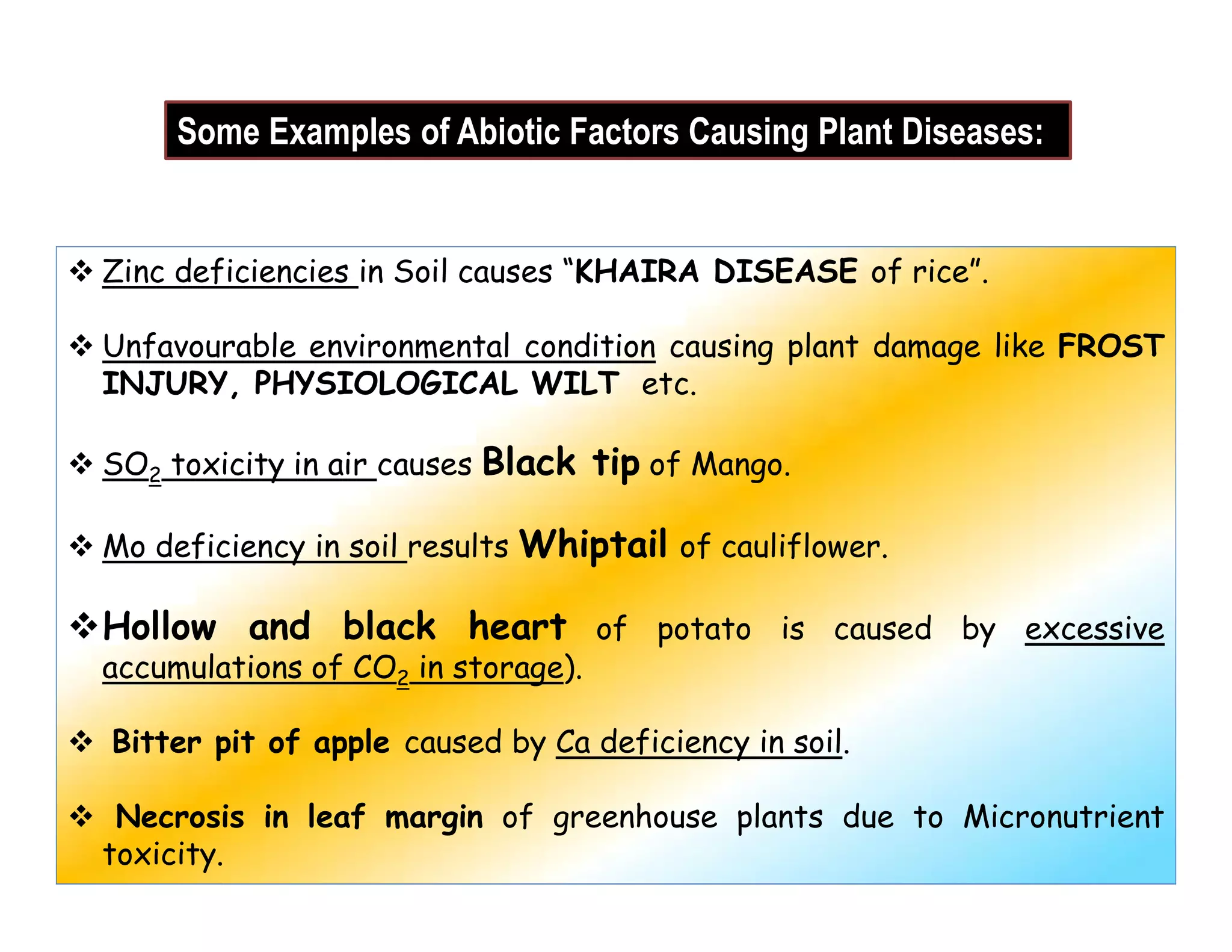 Causal Organisms for Plant diseases and its symptoms. | PDF