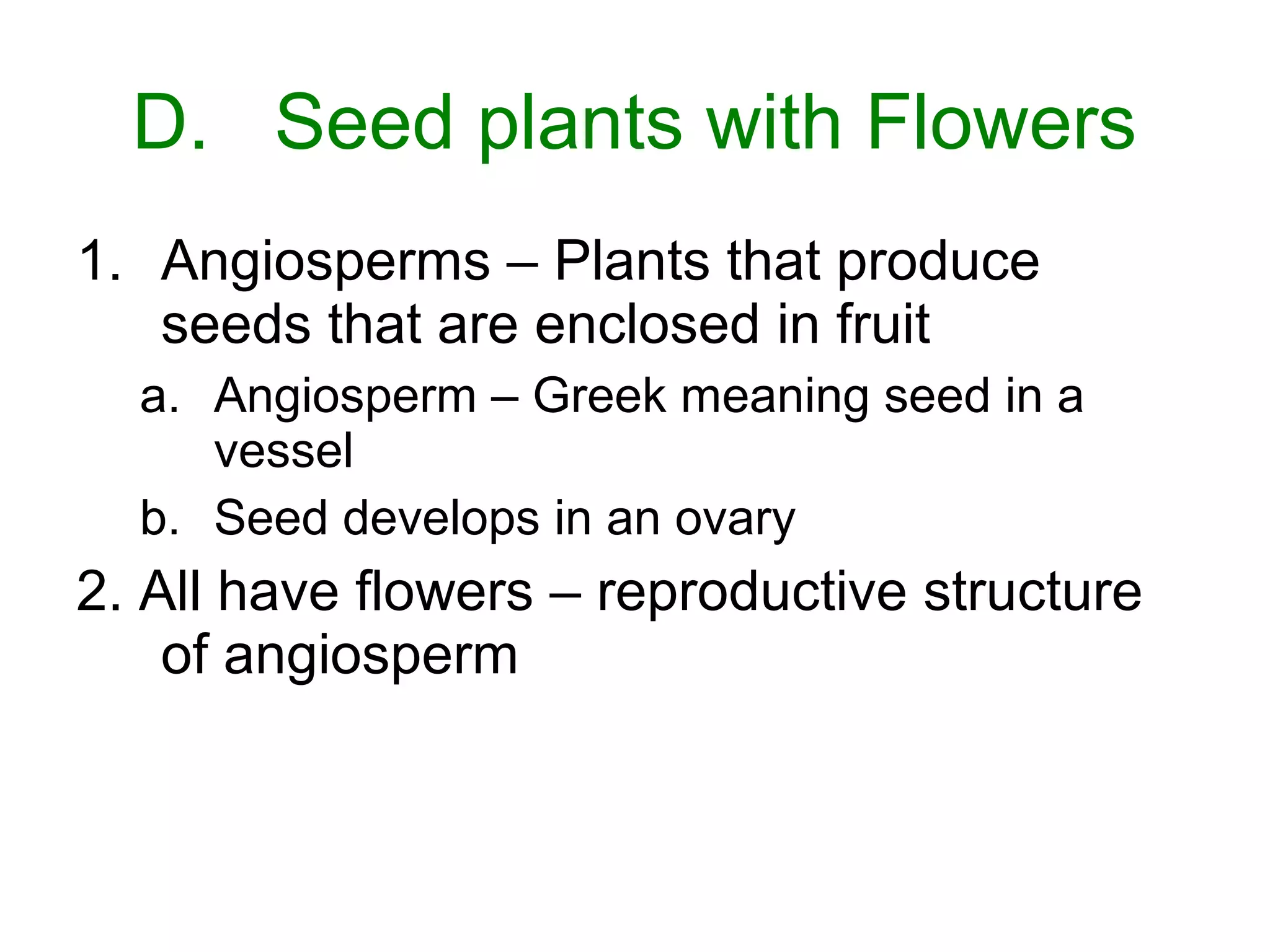 Plant divisions gymnosperms and angiosperms | PPT