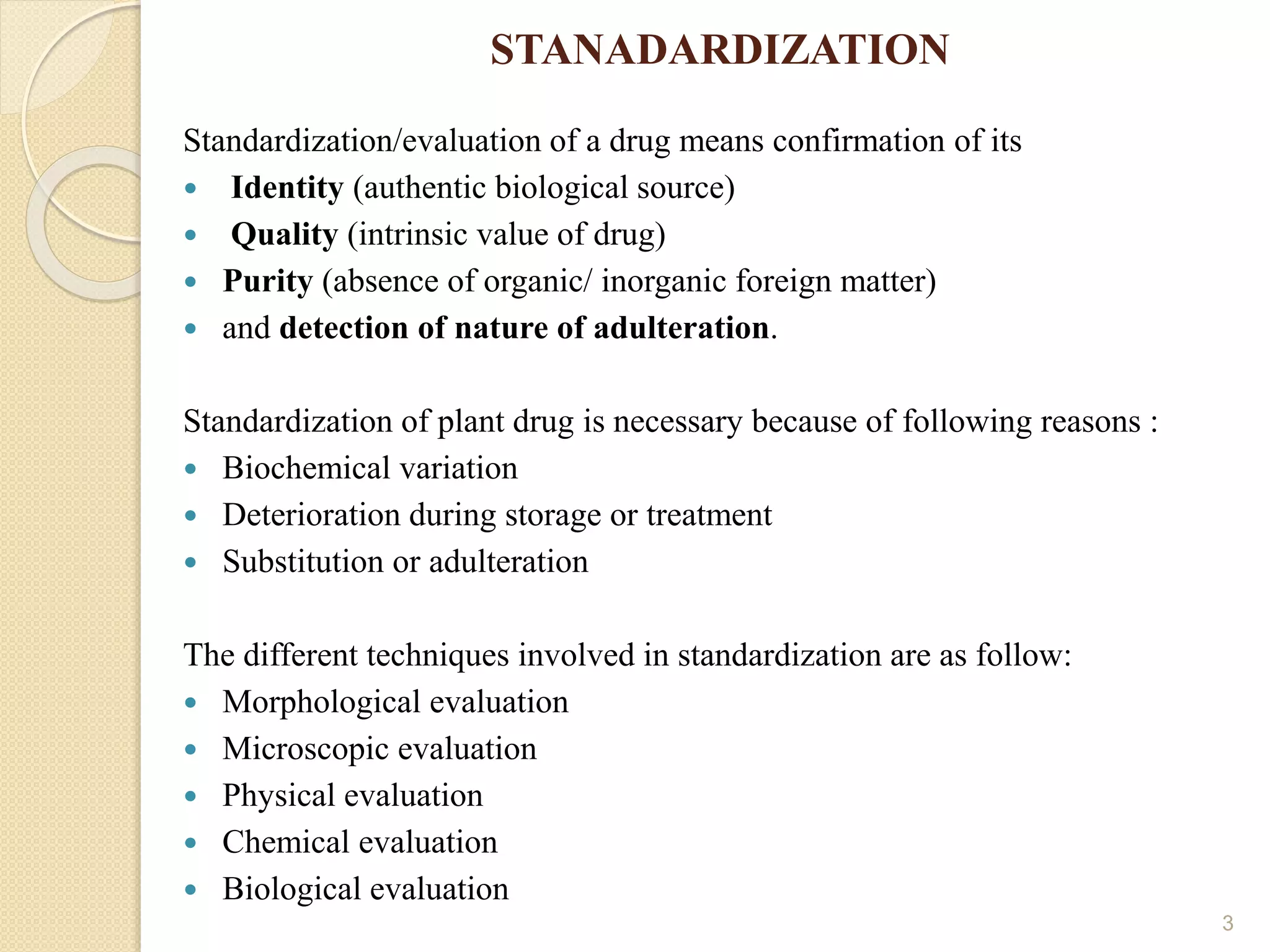 Plant drug standardization | PPT