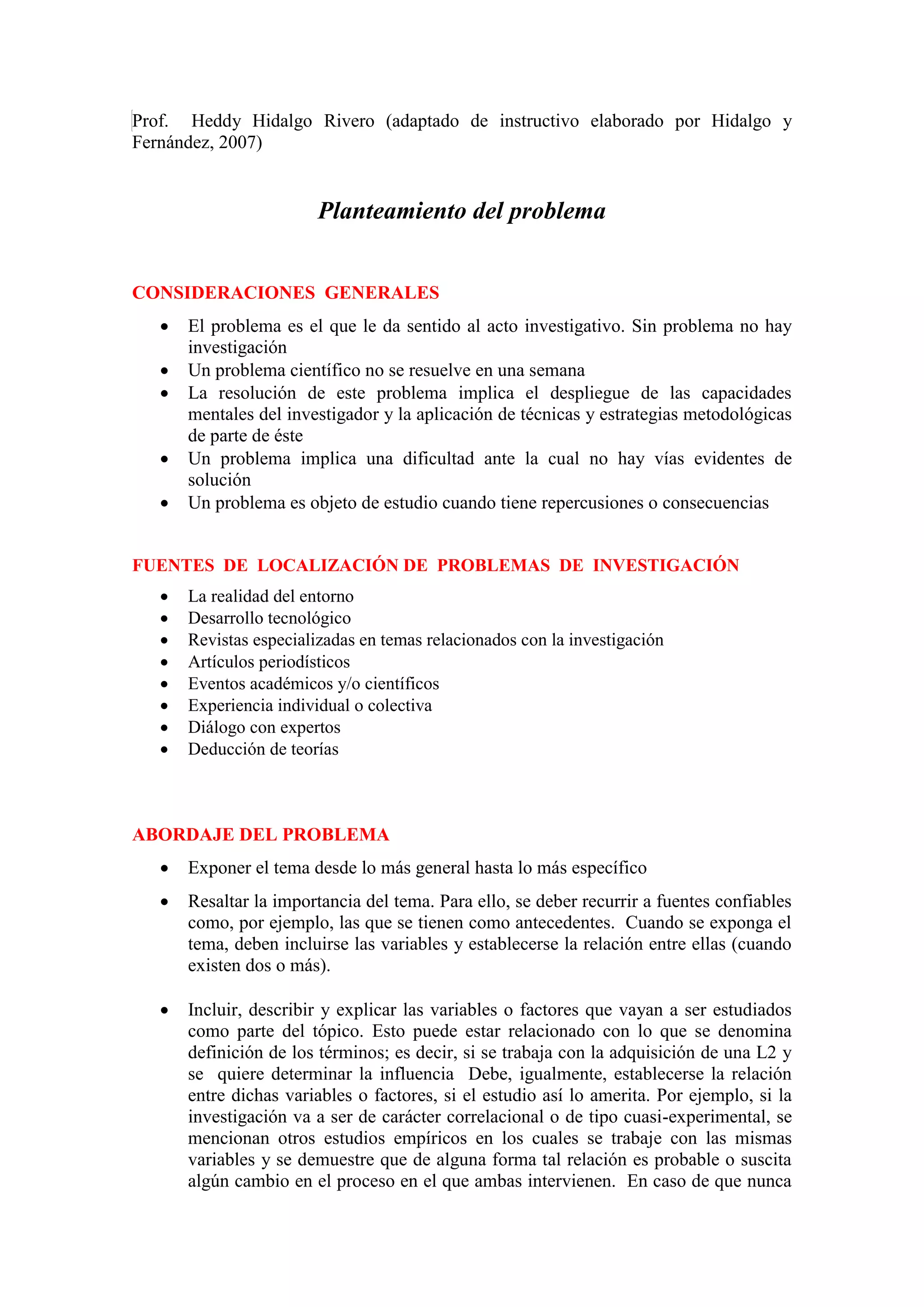 Planteamiento problema (word 97 2003) | PDF