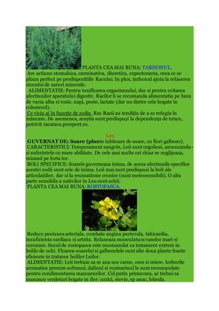 Plantele si astrologia | DOCX