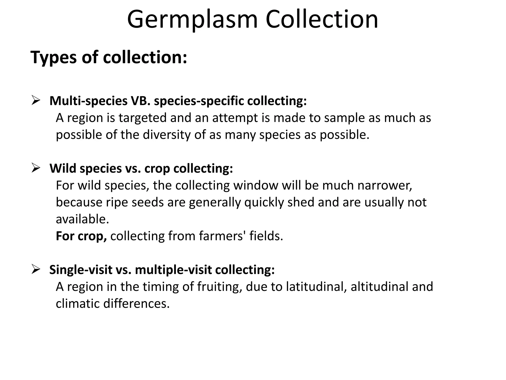 Plant exploration, germplasm collection, conservation and utilization | PPTX