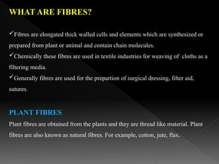 PLANT FIBRES AND SURGICAL DRESSING.pptx123 | PPTX