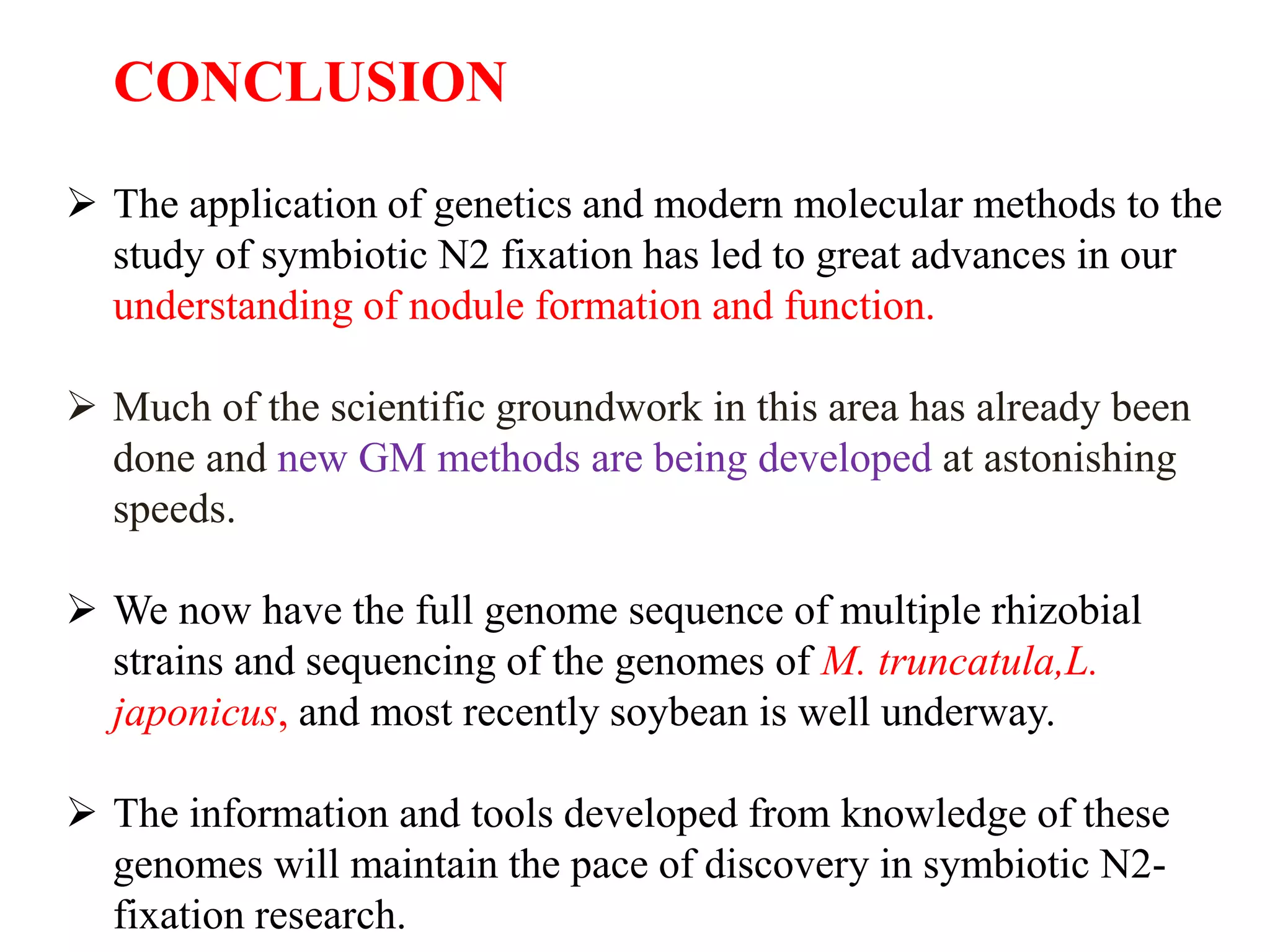 Plant genetic control of nodulation and its utilization in fixing ...