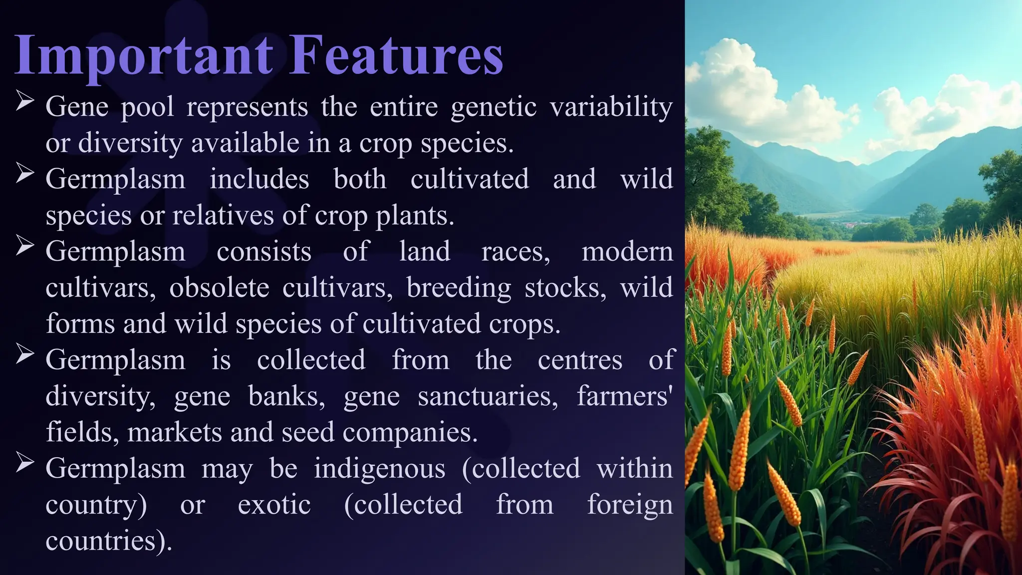 Plant Genetic Resources, Germplasm and Gene pool | PPTX