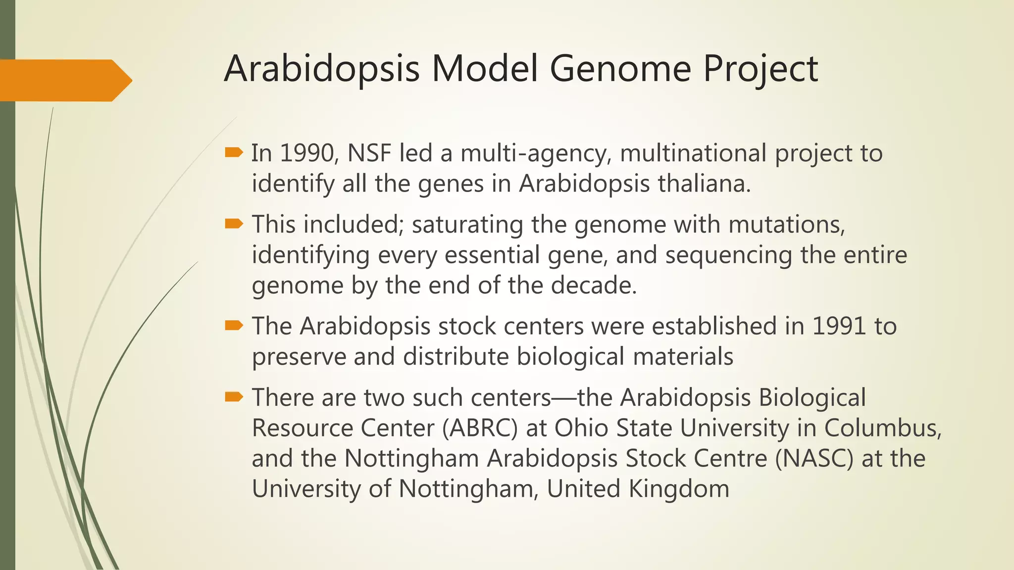 Plant genome project(aribidopsis) | PPTX