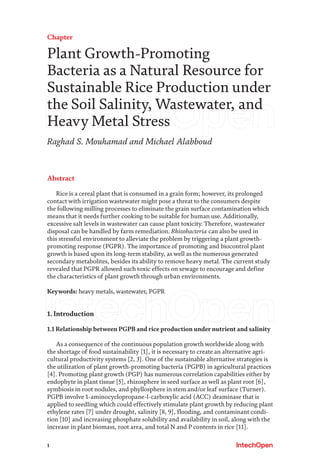 Plant Growth-Promoting Bacteria as a Natural Resource for Sustainable ...