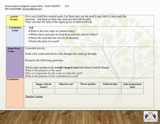 Islamic integrated science lesson plan. | PPTX