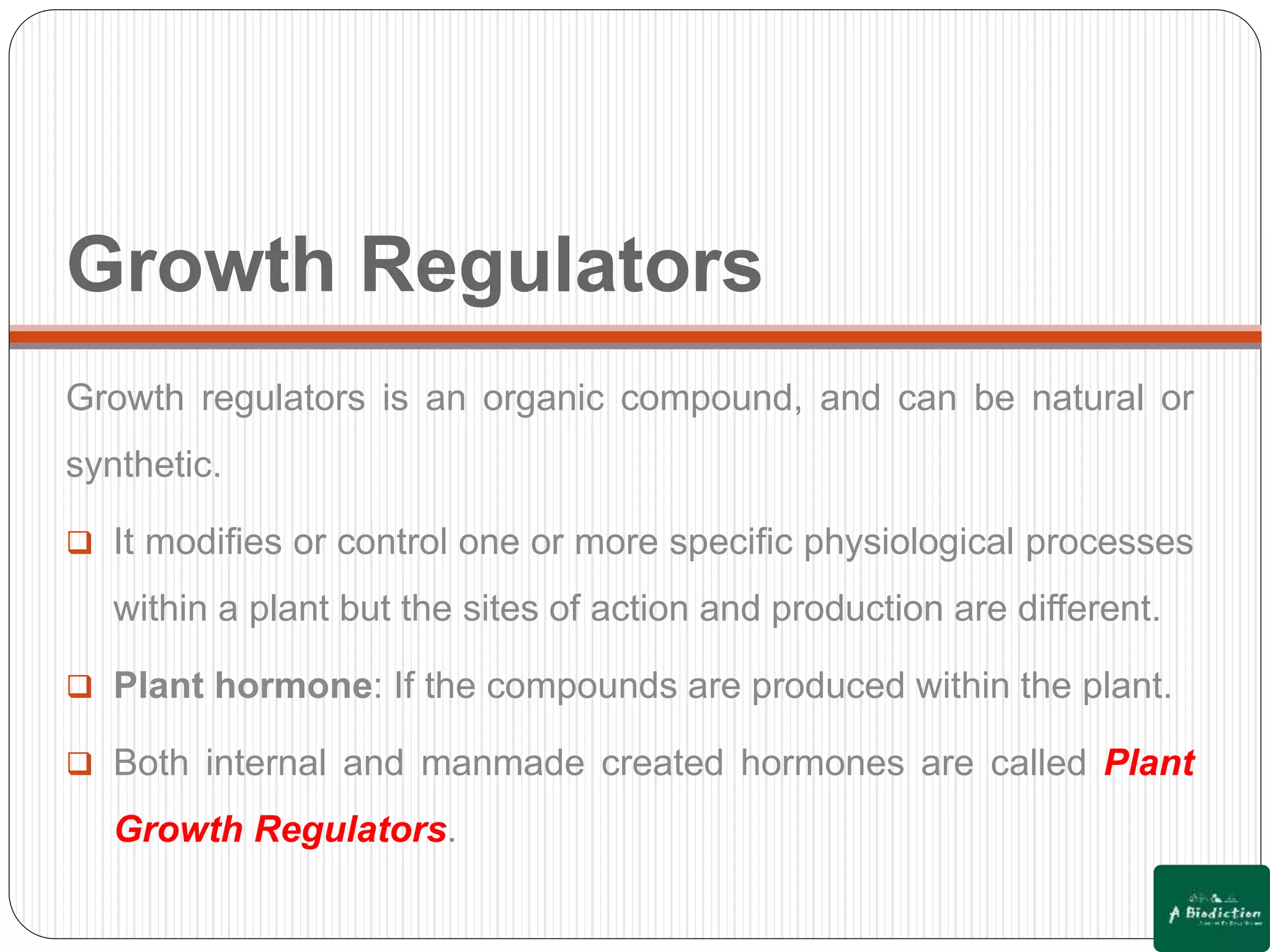 Plant Growth Regulators | PPTX