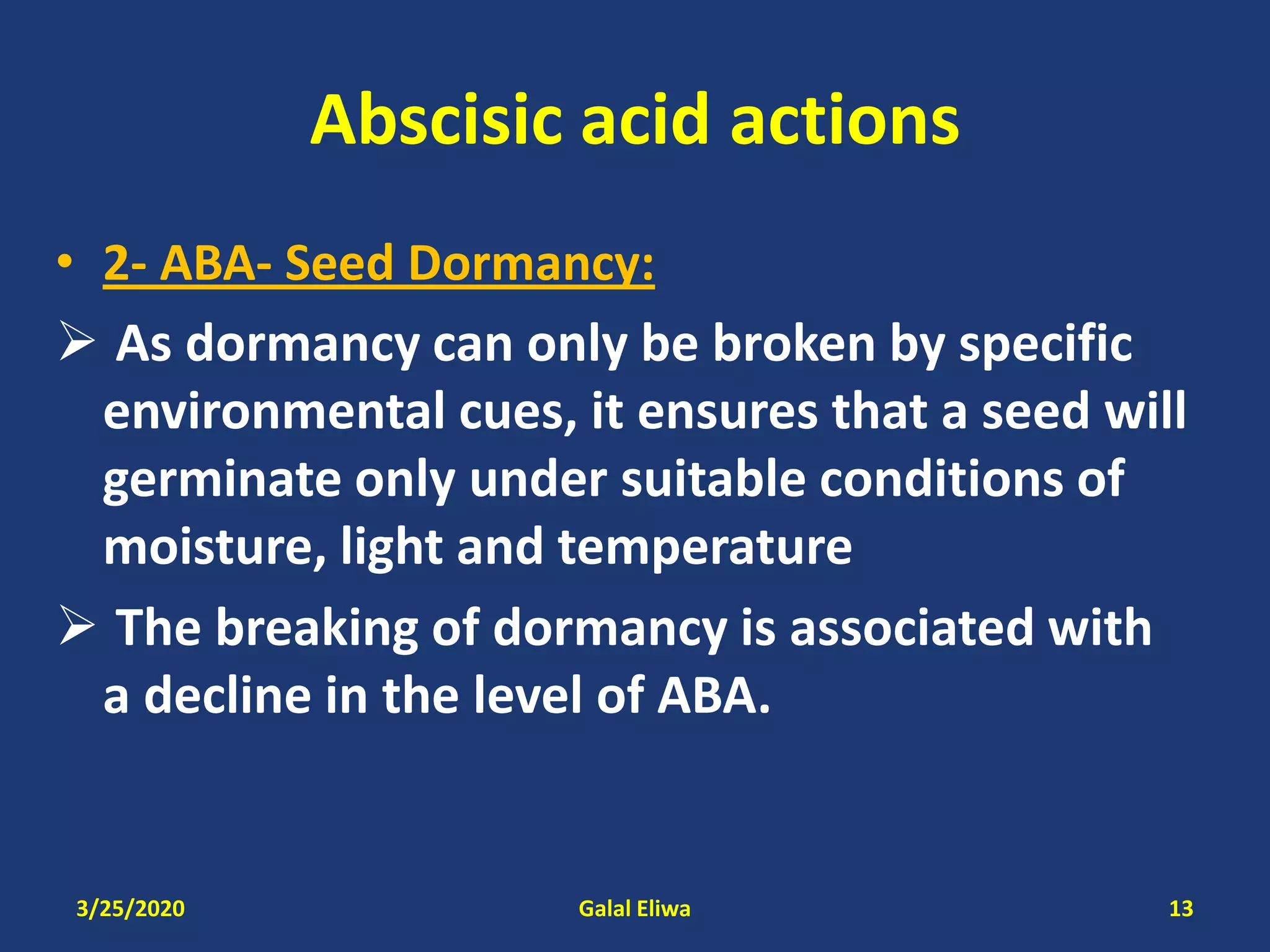 Plant growth regulators (abscisic acid) | PDF