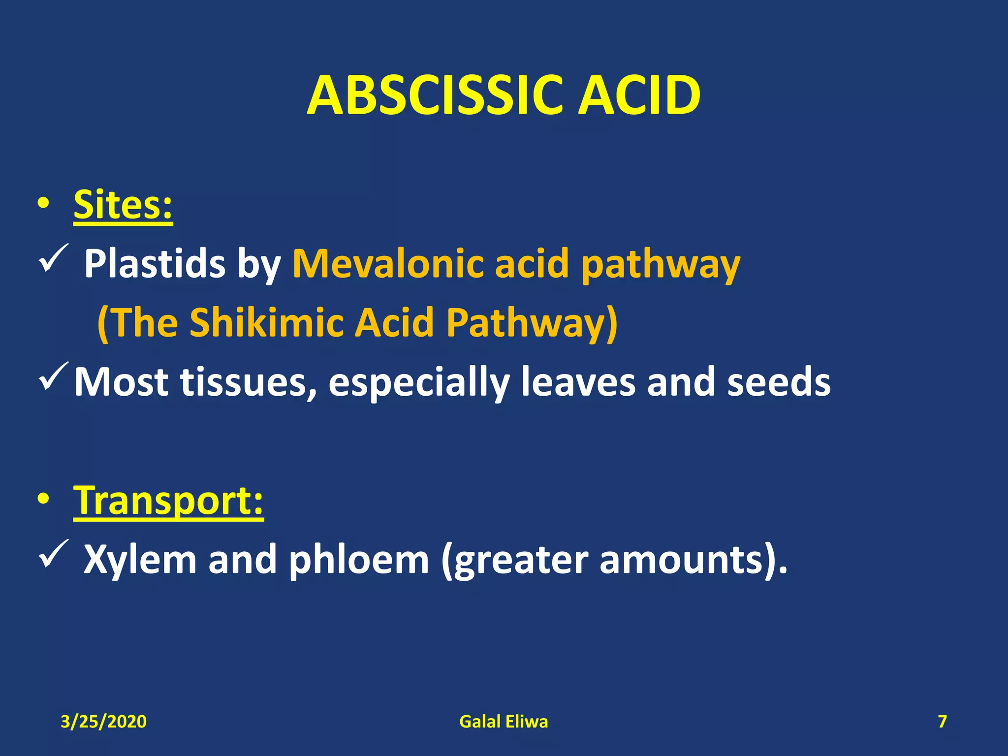 Plant Growth Regulators Abscisic Acid Ppt