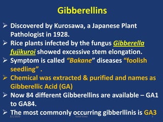Plant growth regulators (gibberellins) | PPT