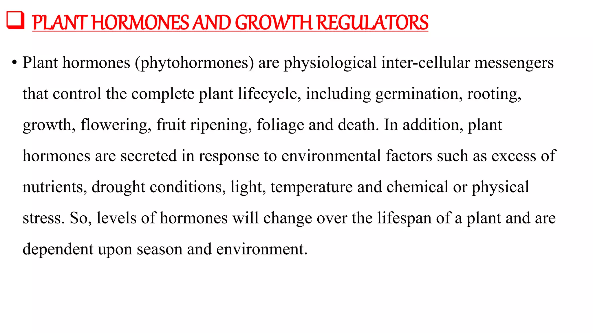 Plant Growth Regulators Plant Harmone Phytoharmone. PHARMACOGNOSY ...