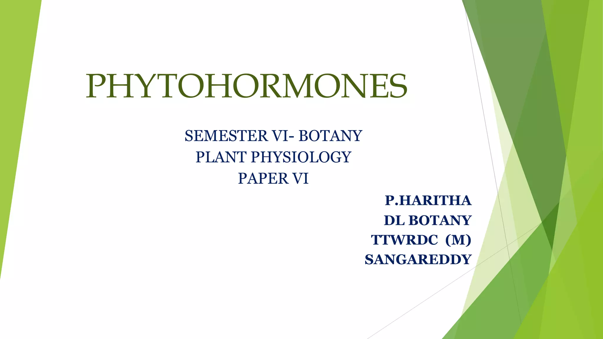 Plant hormones or growth regulators | PPT