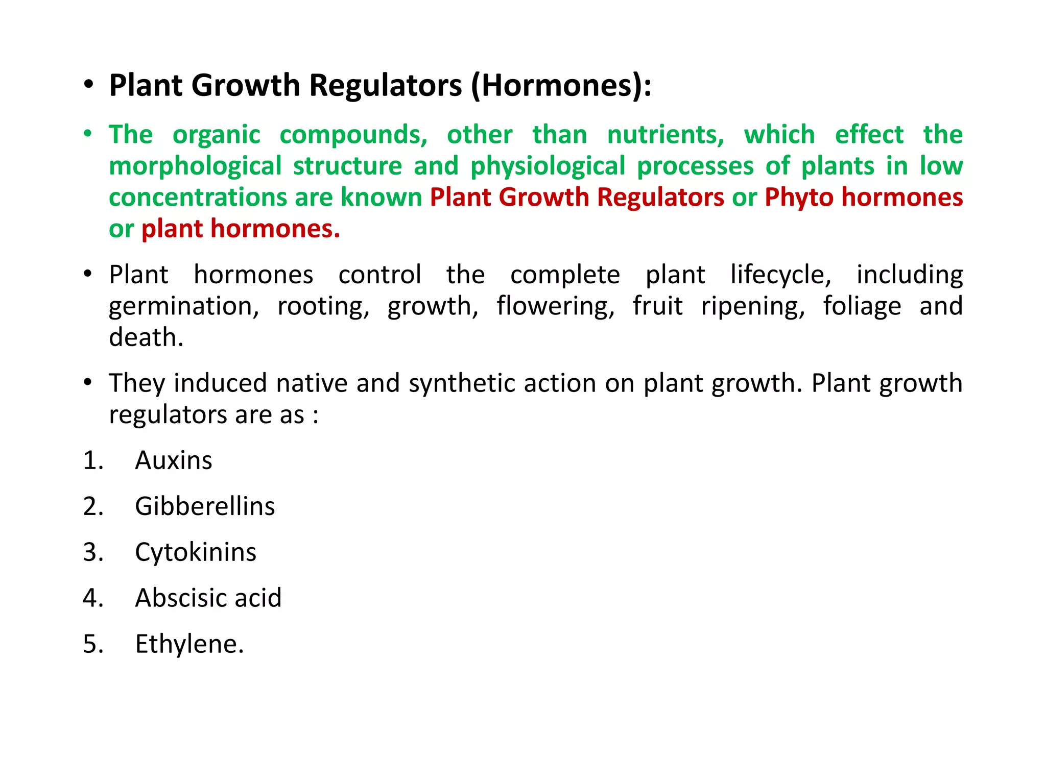 Plant hormones and their applications | PPTX