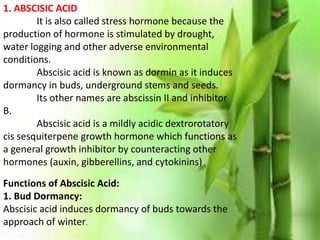 Plant hormones-Abscisic acid & Ethylene | PPTX
