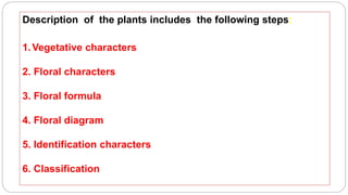 Plant identification taxonomy key characters | PPT