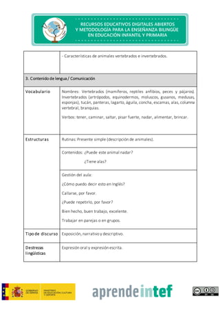 CLIL DIDACTIC UNIT "Discovering Animals" | DOCX